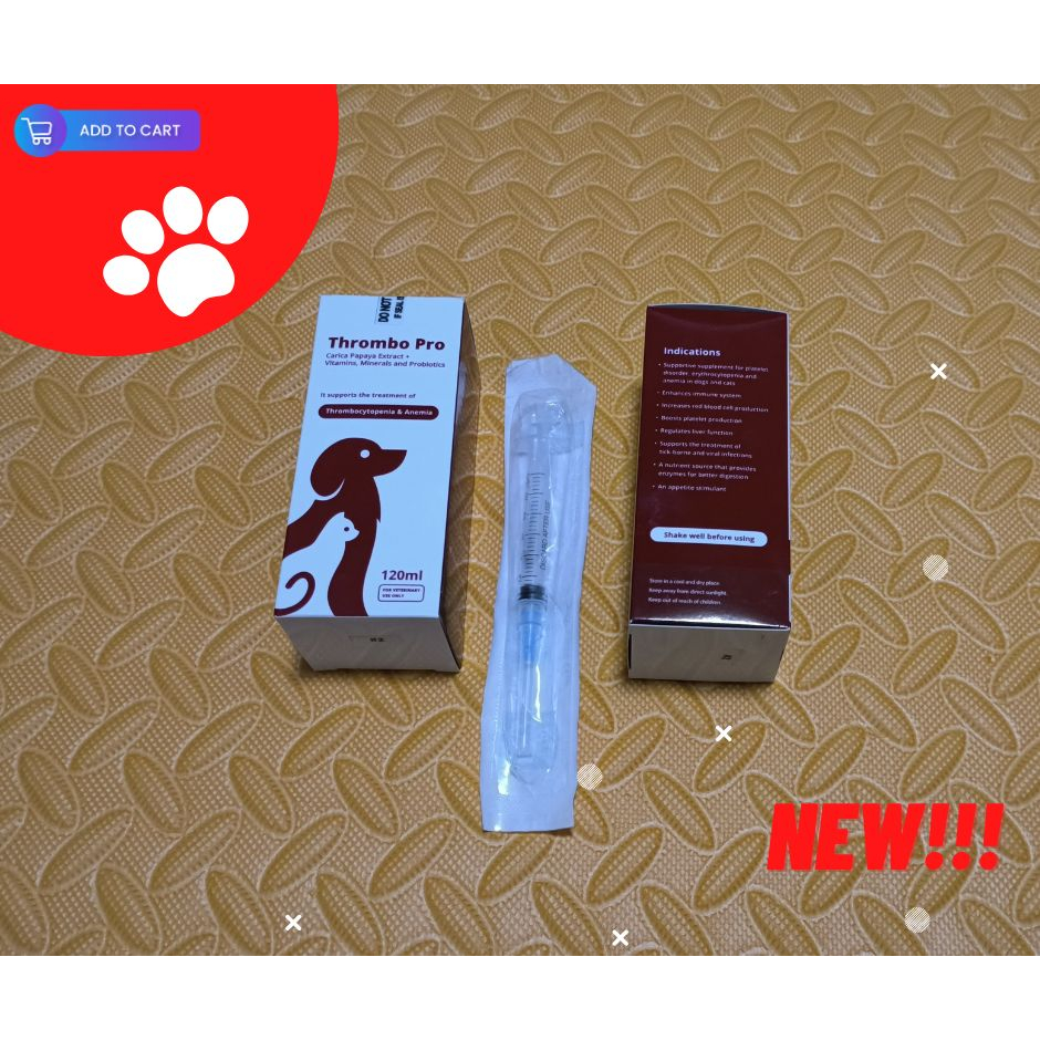 Thrombo Pro for Dogs and Cats 120 ML with Free Syringe | Shopee Philippines