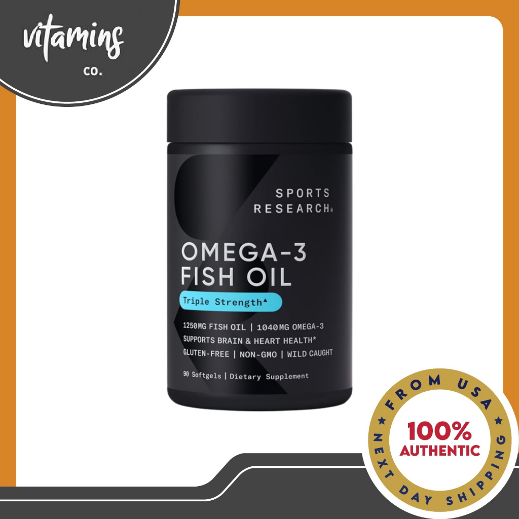 Sports Research Omega 3 Fish Oil Triple Strength from Wild Alaskan Pollock (60 count) | Shopee ...