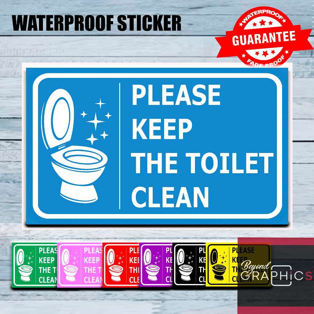 BG Keep Toilet Clean Sign Laminated PVC Sticker Metal Sheet (8 x 10 ...