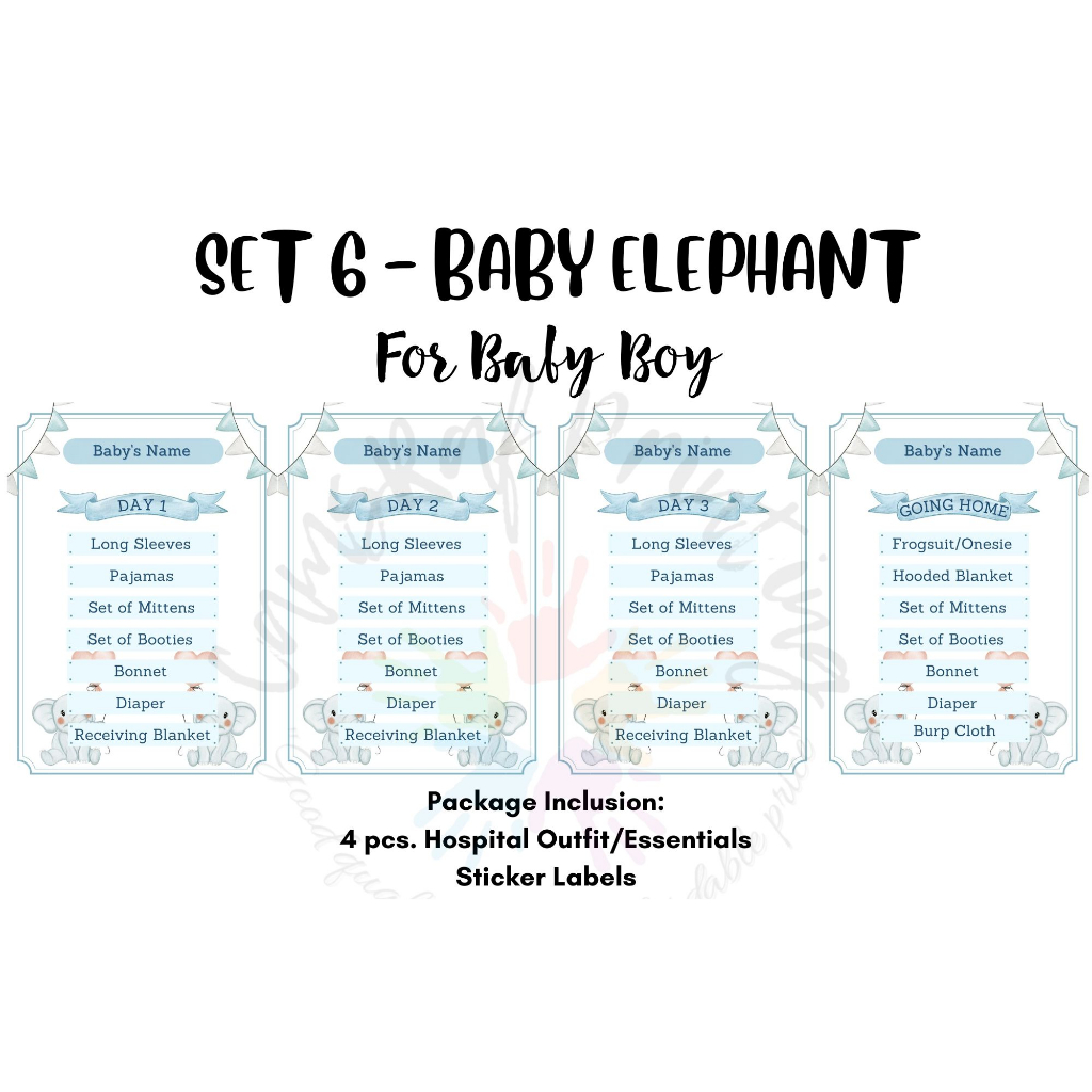 Baby/Mommy Outfit Hospital Stickers | 4 Stickers per Set | Shopee ...