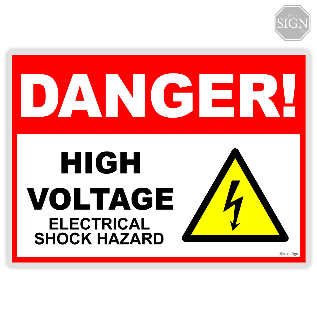 High Voltage Electrical Shock Hazard Sign - Laminated Signage - A4 Size ...