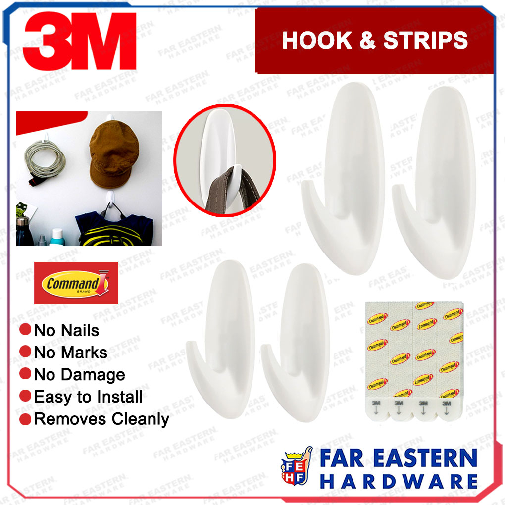 3M Hanging Hanger Wall Hooks Clips w/ Adhesive Strips COMMAND | Shopee ...