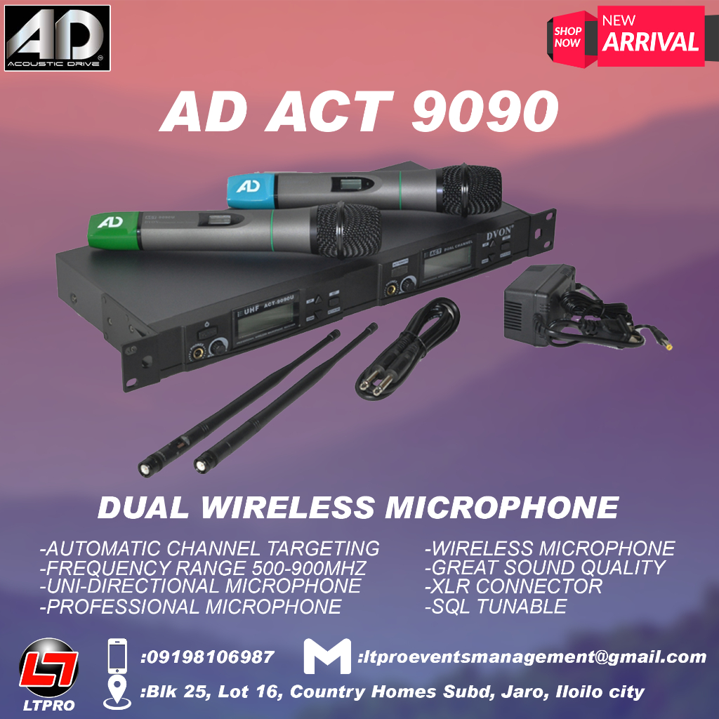 AD ACT 9090 Dual Wireless Microphone | Shopee Philippines