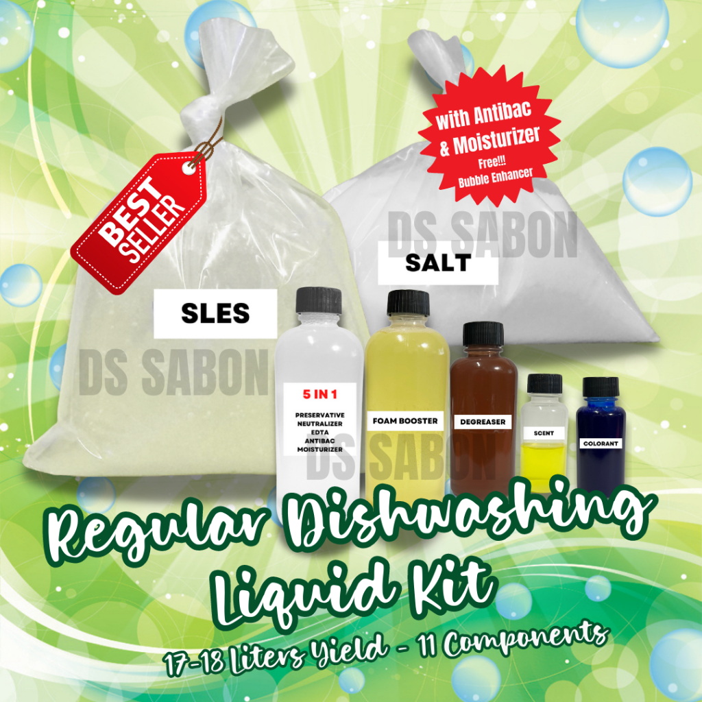 DIY DISHWASHING LIQUID KIT FREE BUBBLE ENHANCER 17-18 LITERS YIELD ...