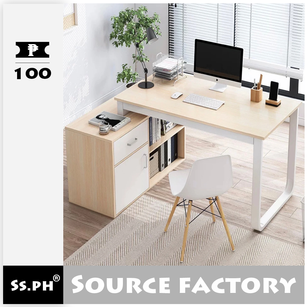 120cm Computer Desk with Drawer Study Desk with Cabinet U Shaped Leg ...