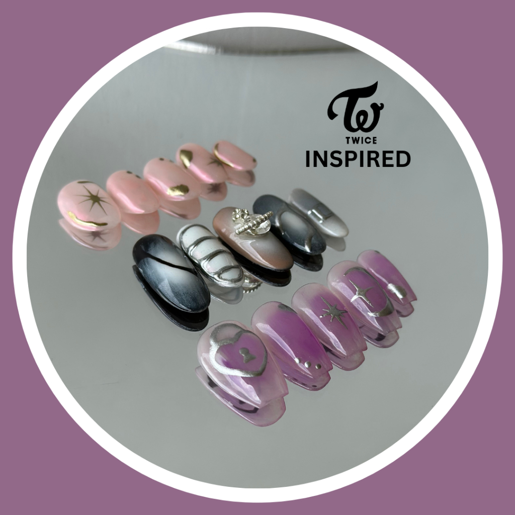 TWICE INSPIRED press on nails | Customized press on nails | Fake nails ...