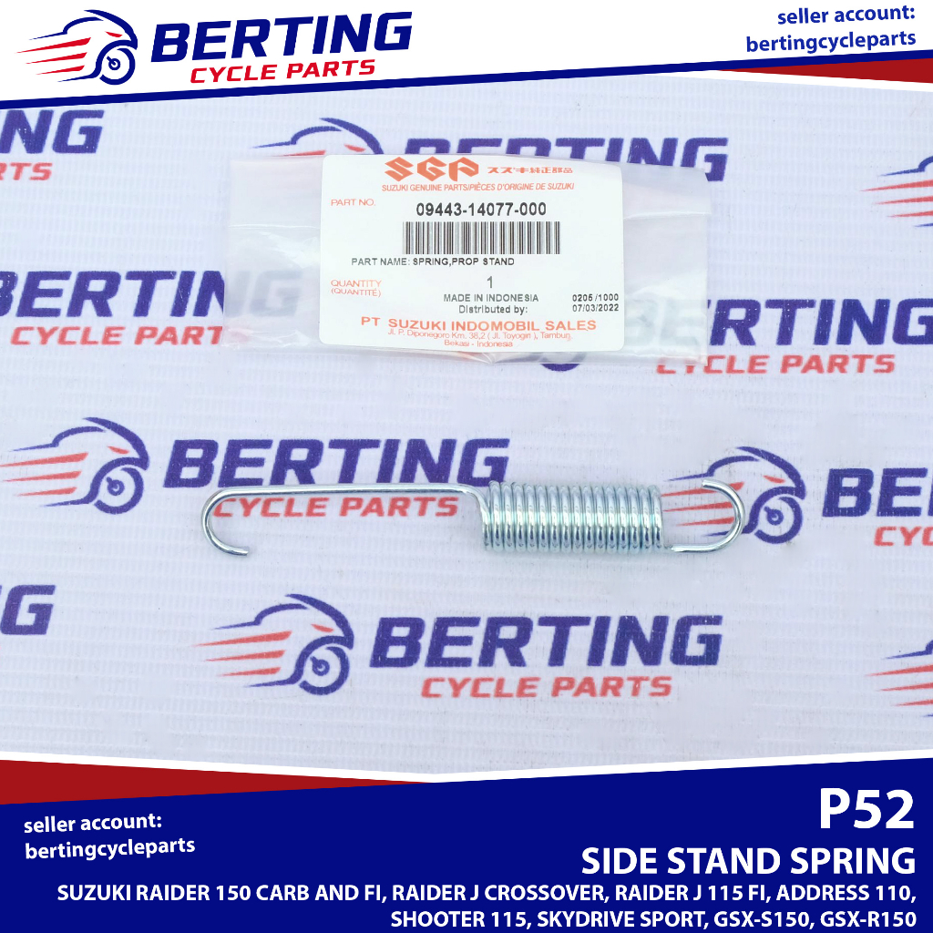 SGP SIDE STAND SPRING Suzuki Raider 150 Carb FI GSX J 115 Shooter 115 ...