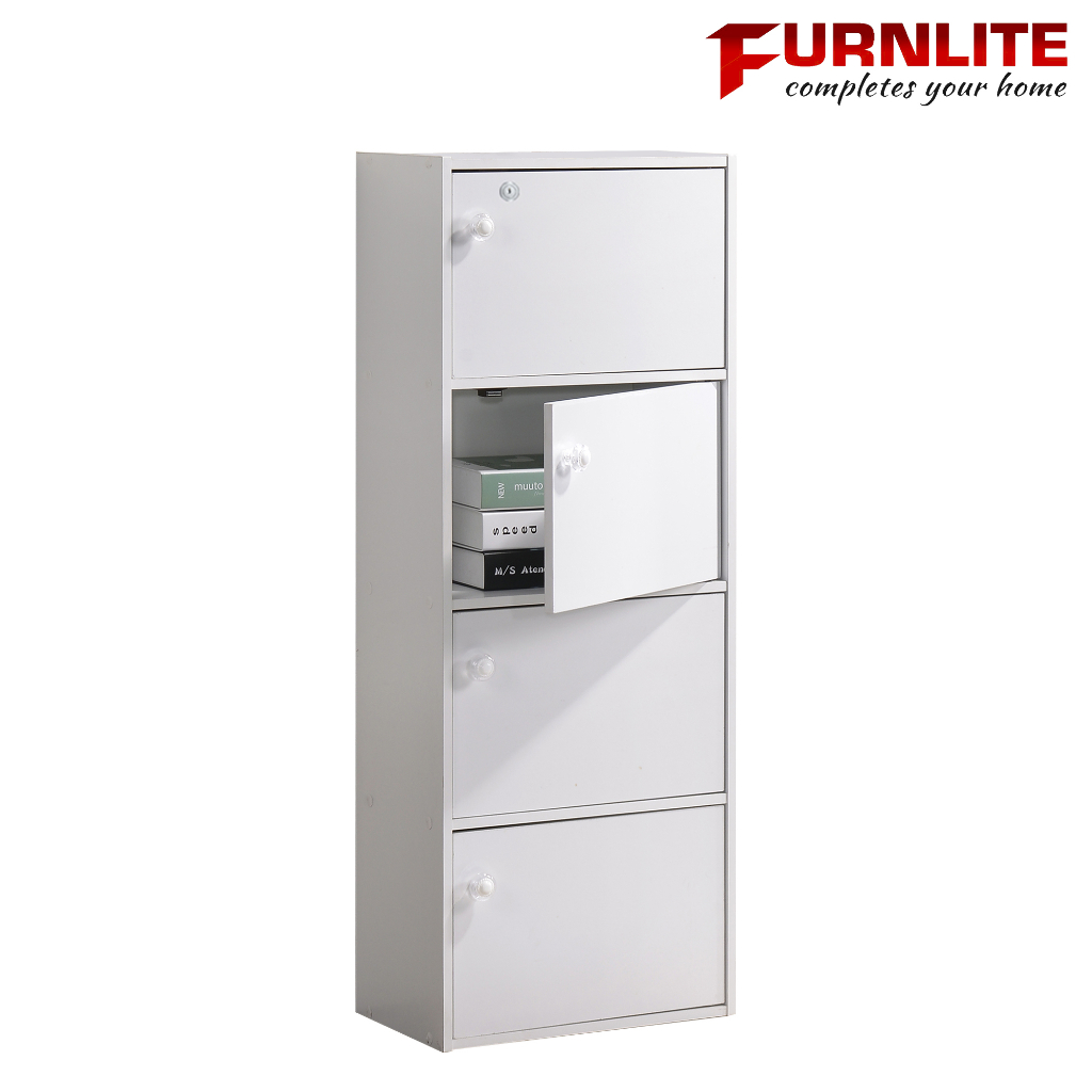 Furnlite 4 Tier Cabinet First Layer With Lock SP100 | Shopee Philippines