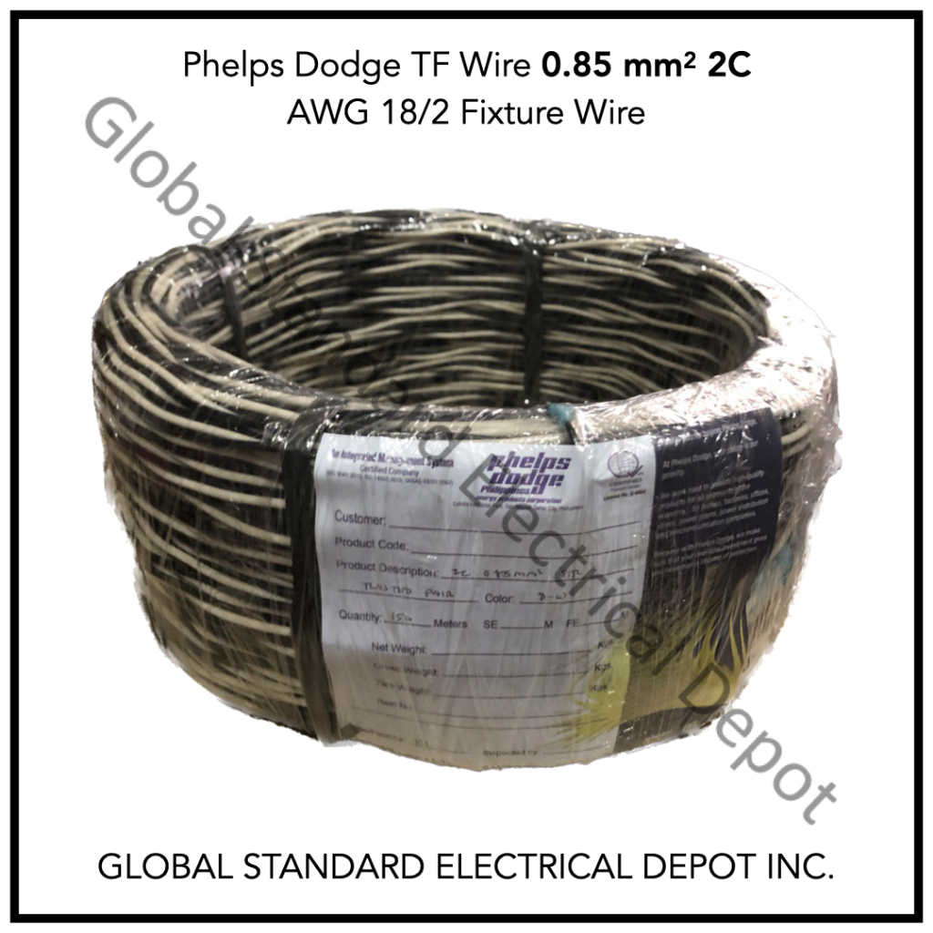 Phelps Dodge Fixture Wire TF Twisted Pair 0.85 mm2 (#18) 2C [150 METERS ...
