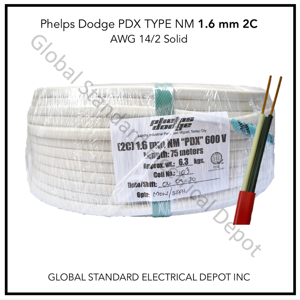 Phelps Dodge PDX TYPE NM 1.6mm (#14) 2C [75 Meters] | Shopee Philippines