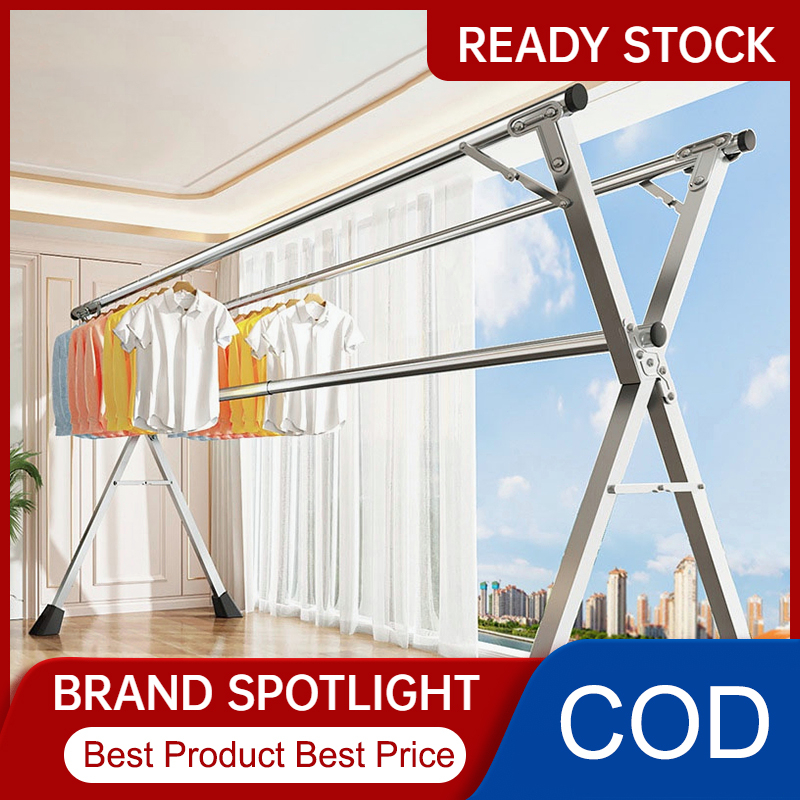 1.6m Hanger Stand Stainless Sampayan Foldable Clothes Drying Rack ...