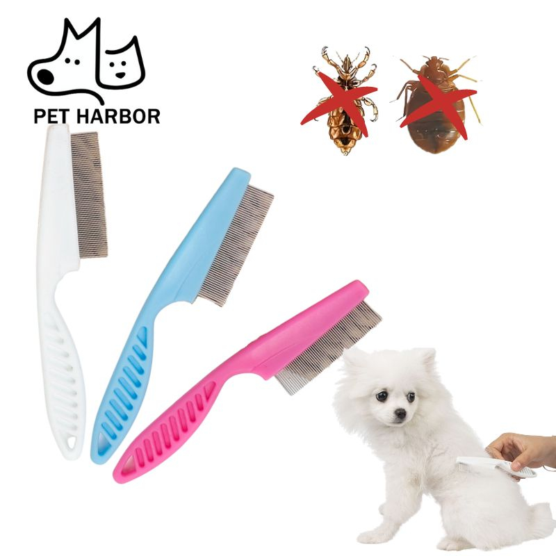 Pet Comb Dog Hair Grooming Comb Dog Cat Flea Comb Stainless Steel Fur ...