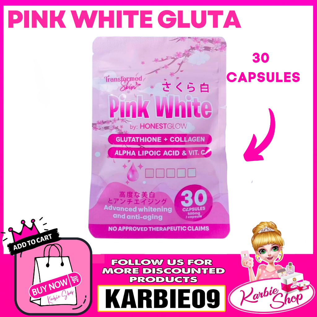 Orig Honest Glow Pink White Glutathione+Collagen 30 Capsule (NEW ...