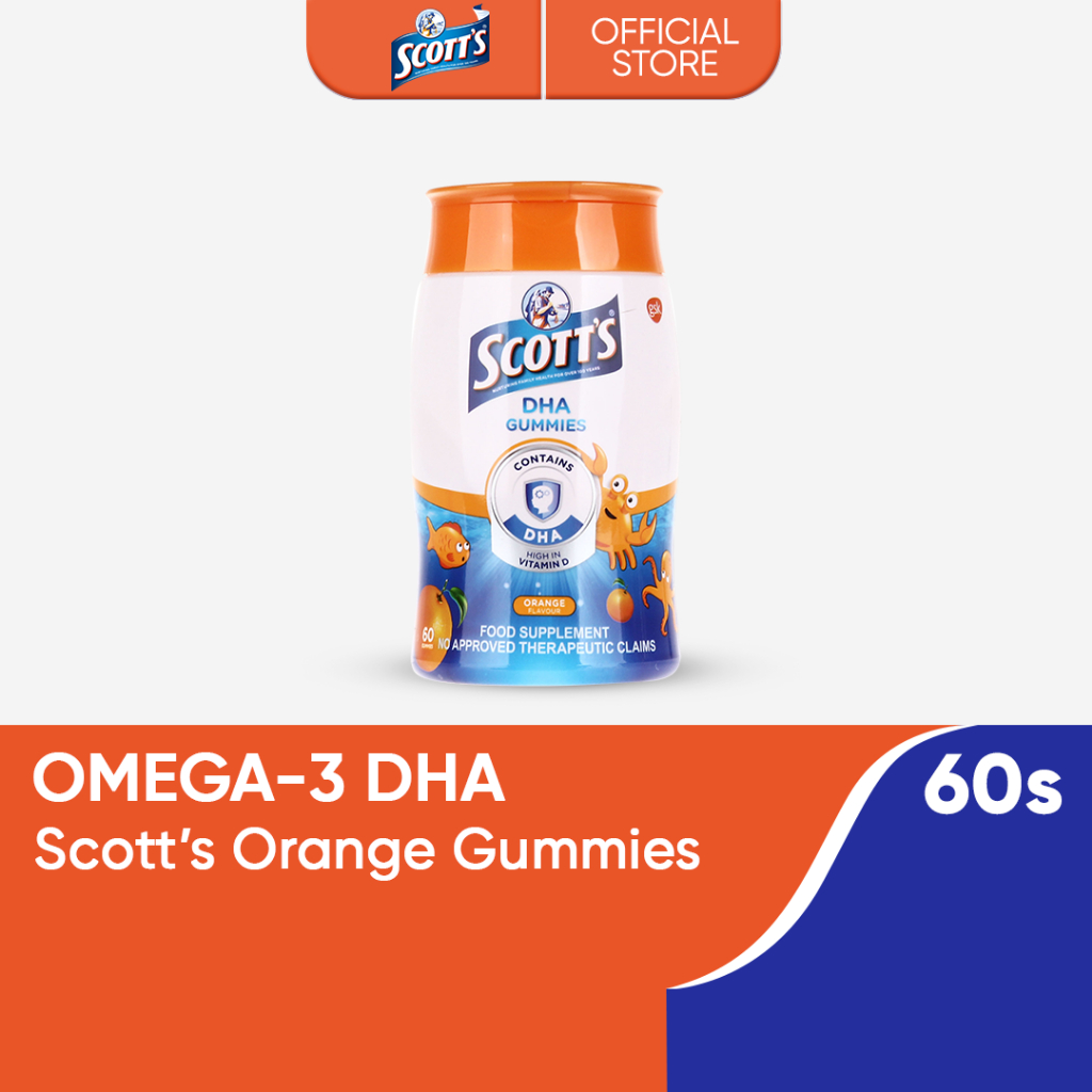 Scott's DHA Gummies Orange 60s with Omega-3 DHA that Helps Support ...