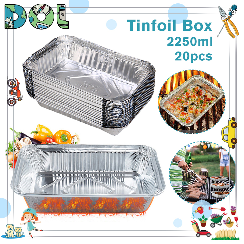 20PCS Disposable Tinfoil Packing Box Made Of Aluminum Foil To Prevent ...