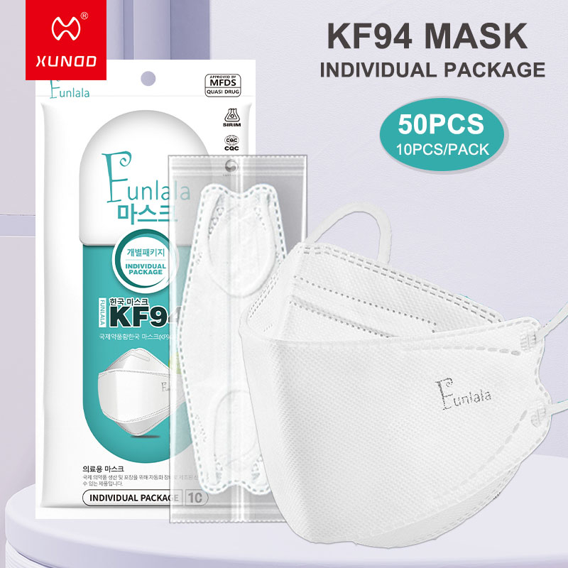 [Funlala KF94] 50Pcs KF94 Mask Individual Package Original 4 layers Non ...