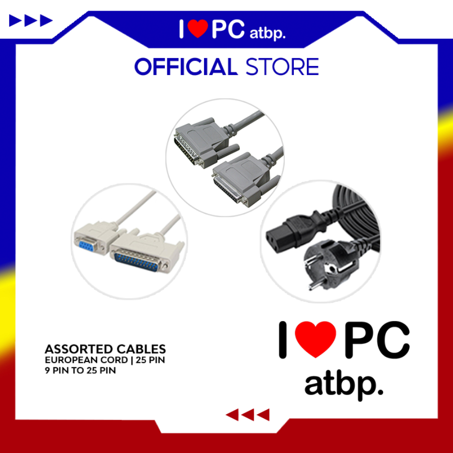 Assorted Cables 2 ( European Cord, 25 Pin ,9 Pin to 25 Pin ) | Shopee ...