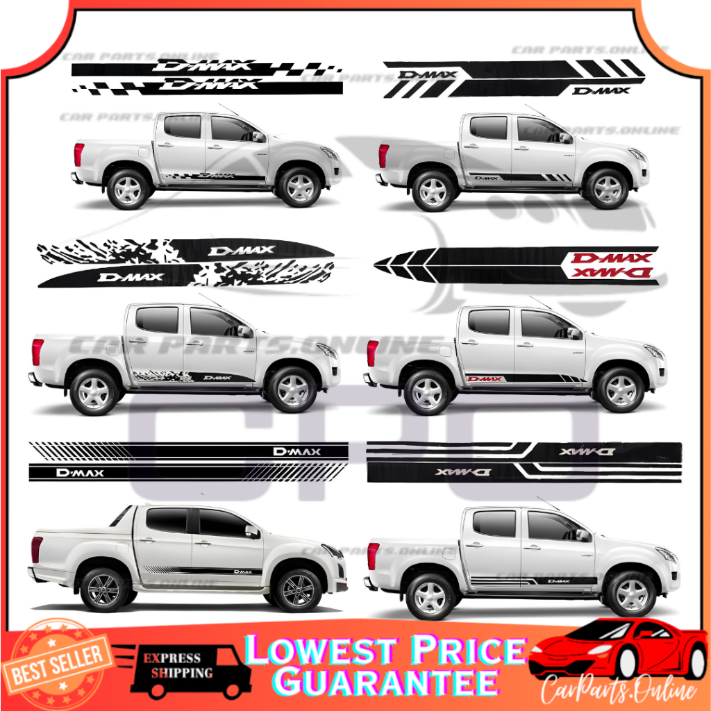 CPO 2Pcs ISUZU Car Body Lower Side Sticker Truck Decal Vinyl Flame ...
