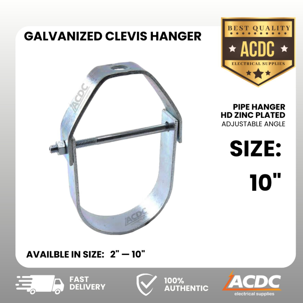 10" Galvanized Clevis Hanger Pipe Hanger Heavy Duty Adjustable Angle ...