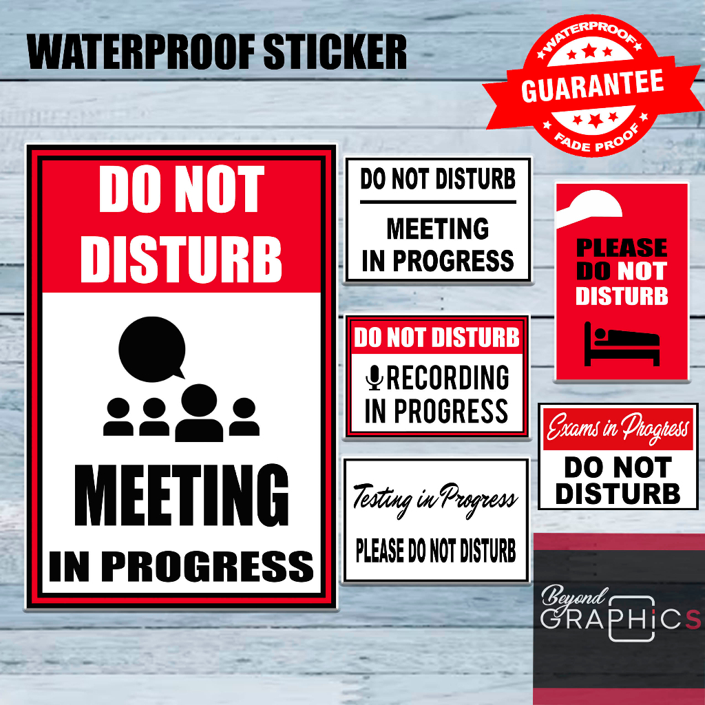 BG Do Not Disturb Warning Sign Laminated PVC Sticker Metal Sheet ...