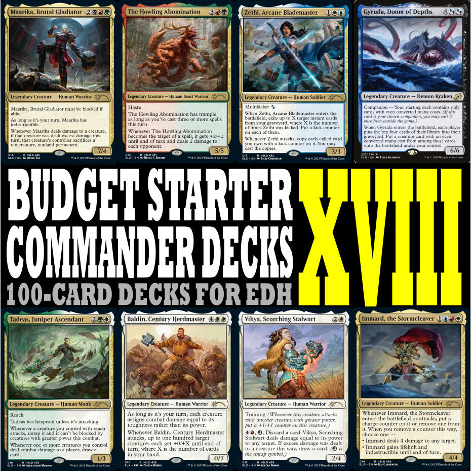 MTG - Budget Starter Decks for Commander EDH 100-Cards Batch 18 SFV ...