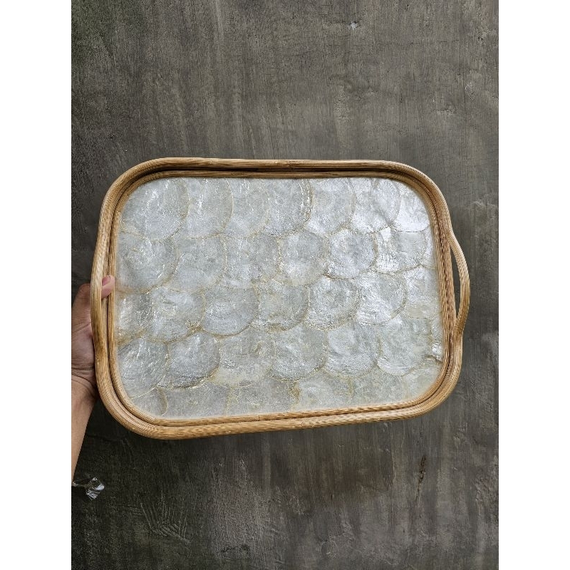 Native Rattan Capiz Tray | Shopee Philippines