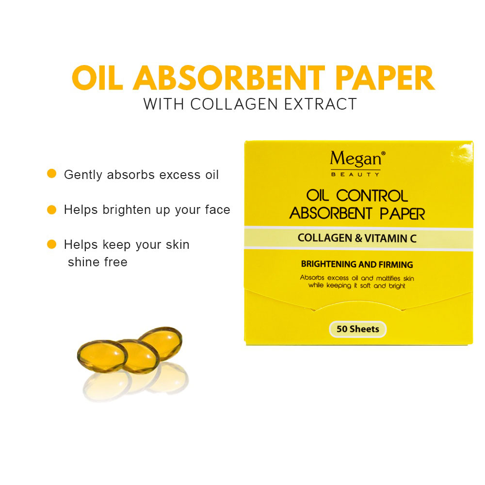 Megan Oil Absorbent Paper - Collagen Extract 50's | Shopee Philippines