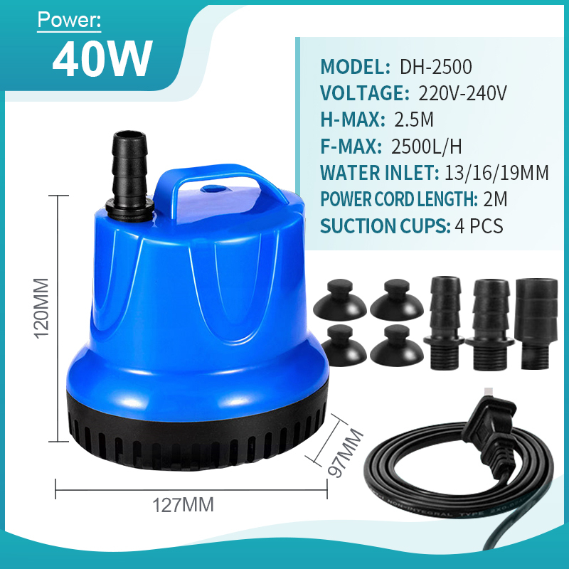 Submersible Aquarium Water Pump Fish Tank Powerhead Fountain Hydro ...