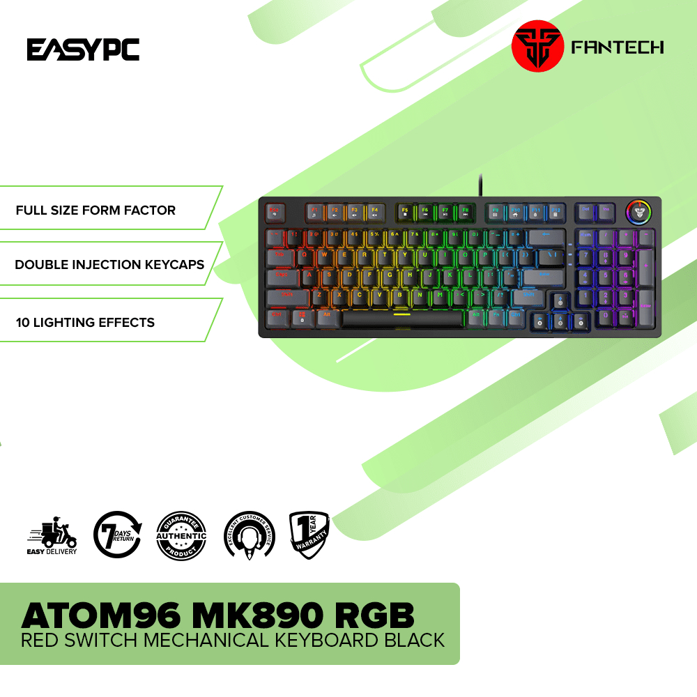 EasyPC| Fantech ATOM96 MK890 RGB Gaming Mechanical Keyboard| Red and Blue Switch | Shopee ...