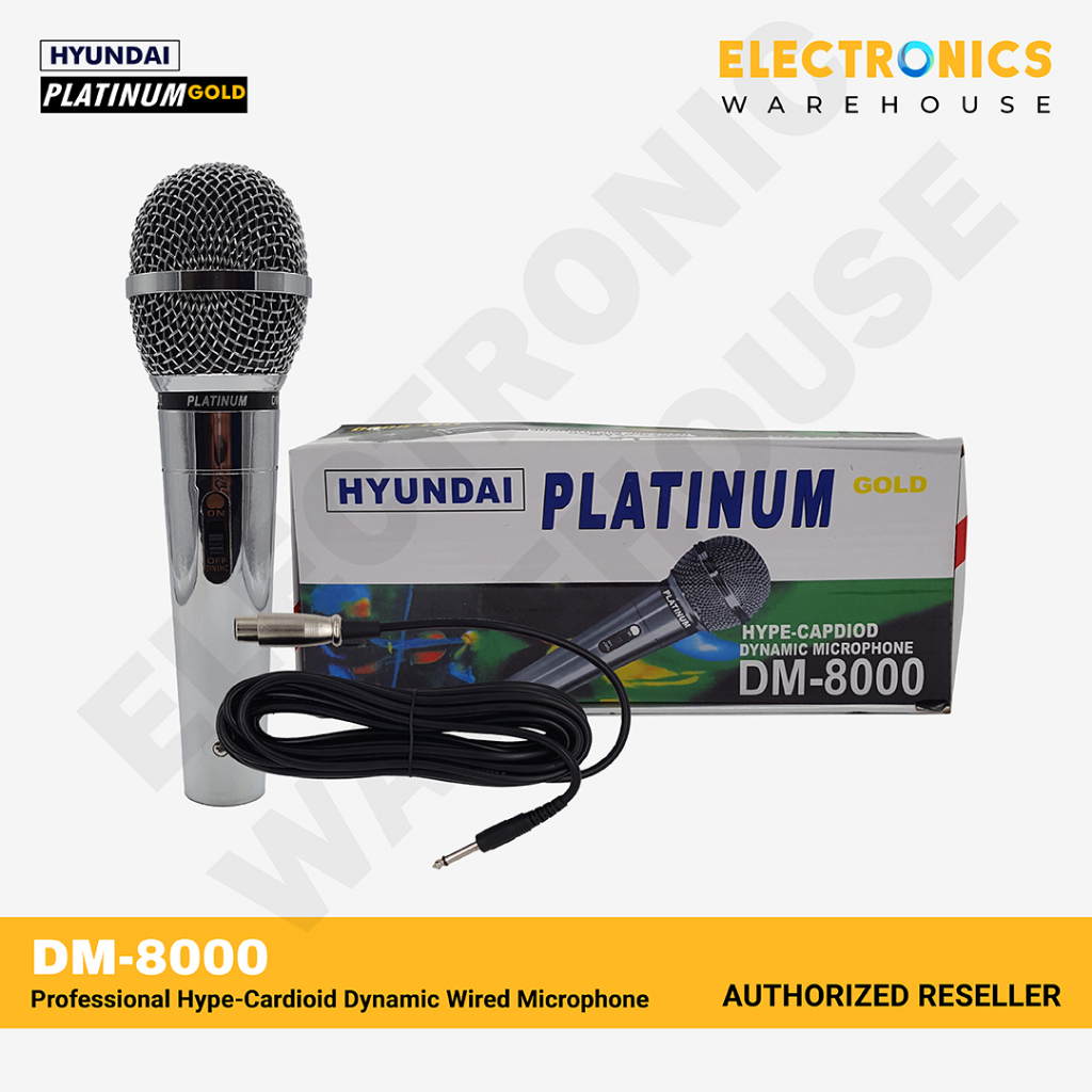 Hyundai Platinum Gold DM-8000 Professional Hype-Cardioid Dynamic Wired Microphone | Shopee ...
