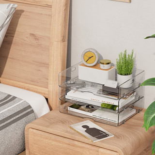 Acrylic U-shaped Stackable Desk Organizer File Bond Paper Rack ...