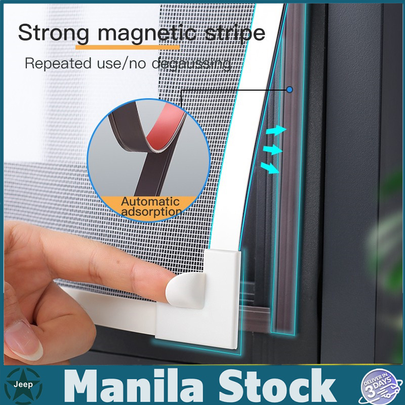Adjustable Magnetic Window Screen Removable Invisible Screen Mesh DIY ...