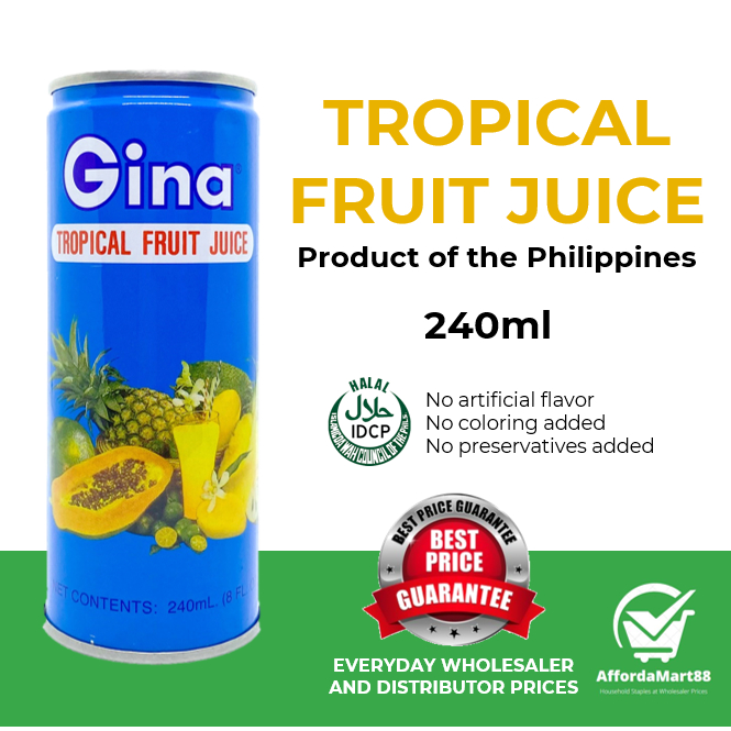 Gina Tropical Fruit Juice 240mL (1 Can) | Shopee Philippines