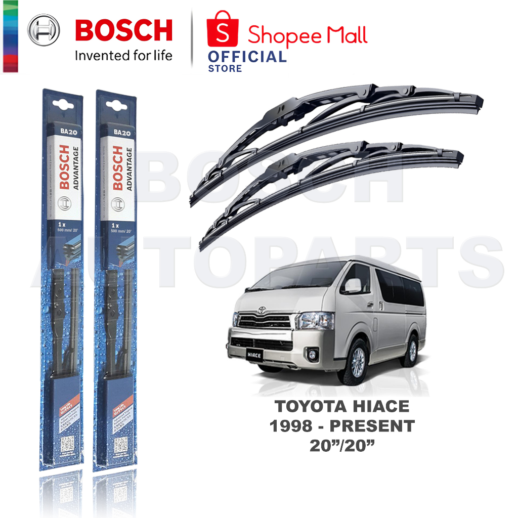 Bosch Advantage Wiper Blade Set For Toyota Hiace 1998-Present (20"/20") | Shopee Philippines