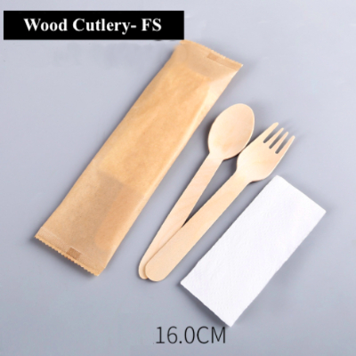 [10 SETS] Bamboo Spoon Fork Tissue Cutleries Sets Eco-friendly ...