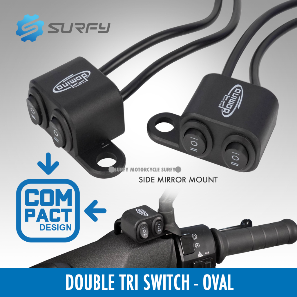 Domino Dual Tri Switch 3ways Switch Side Mirror Mount Alloy Compact ...