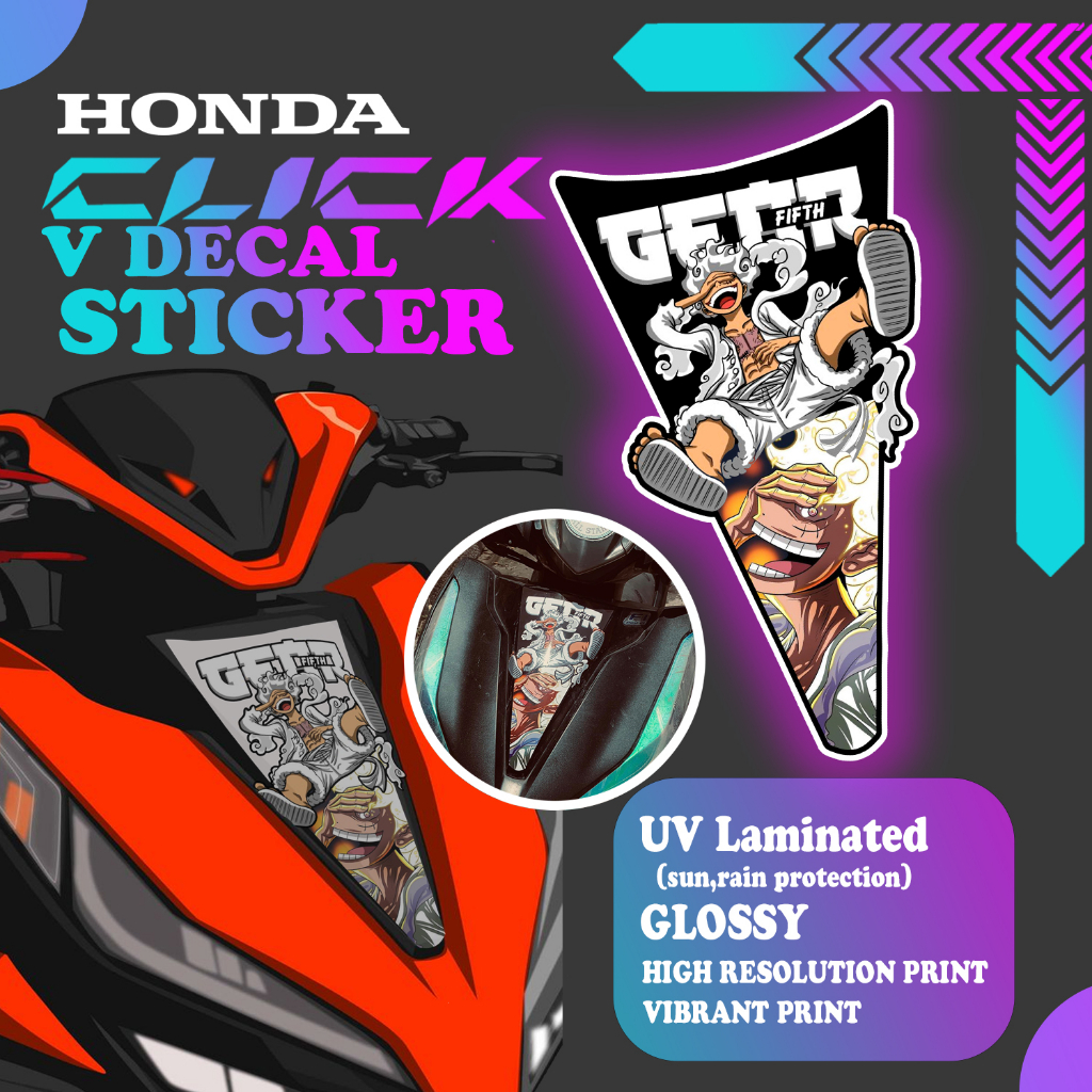 Honda Click v2 FRONT PANEL One Piece Decal Sticker | Shopee Philippines