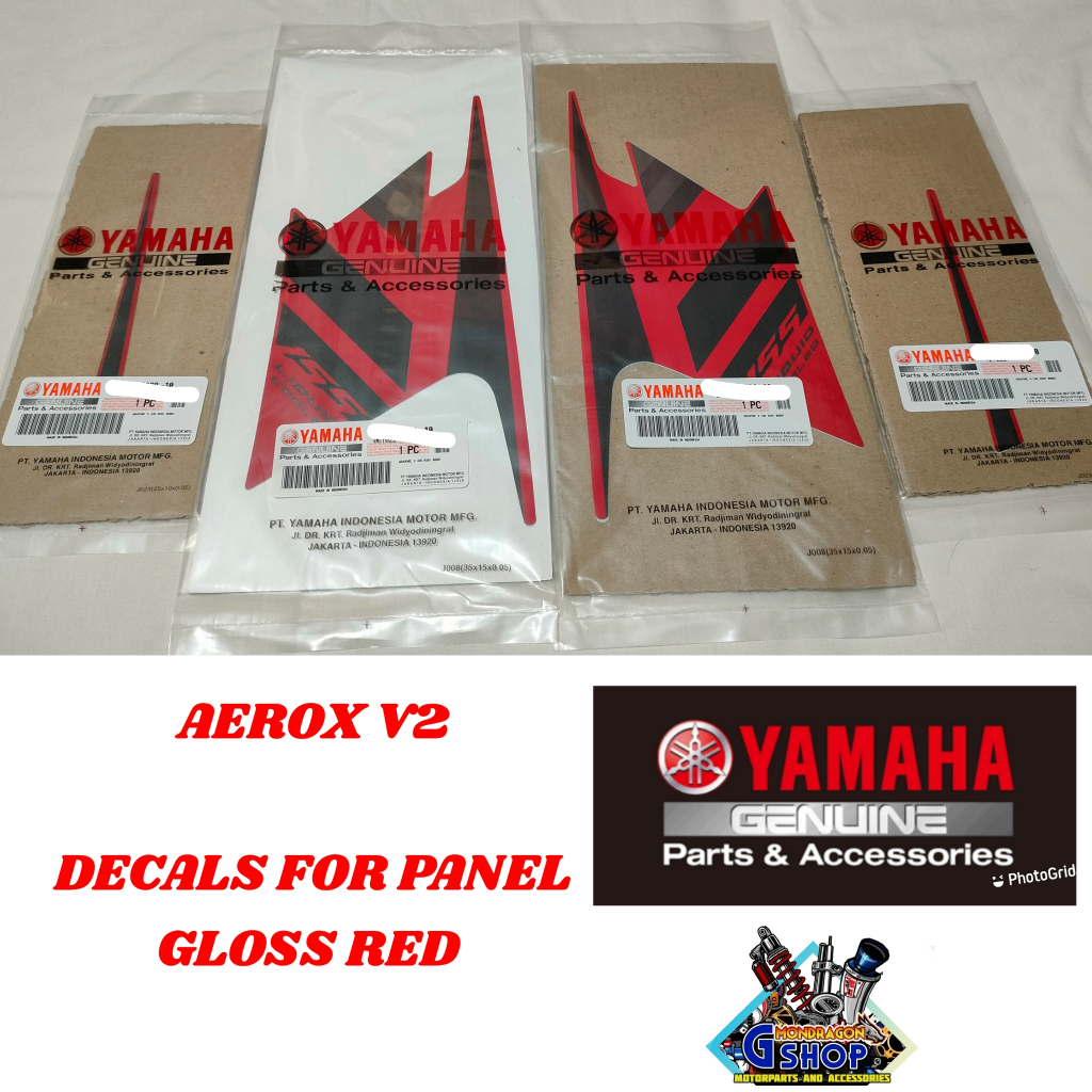DECALS FOR PANEL AEROX V2 YAMAHA GENUINE PARTS (GLOSS RED) | Shopee ...