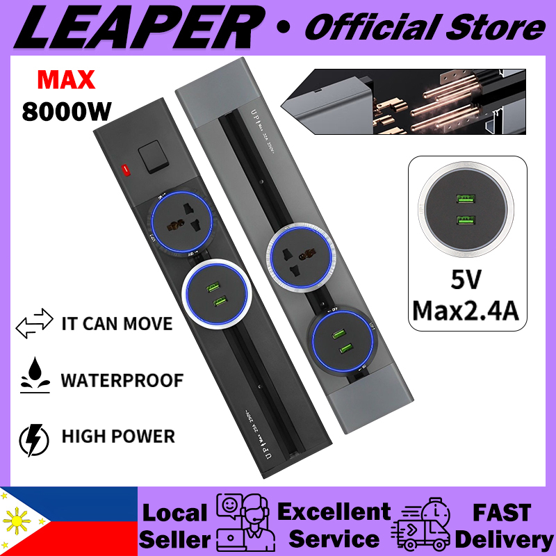 Power Track Socket Concealed Rail Sockets Adjustable Plug Adapter ...