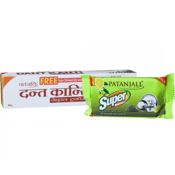 Patanjali Dant Kanti Natural Toothpaste 200g with Free Patanjali Super ...