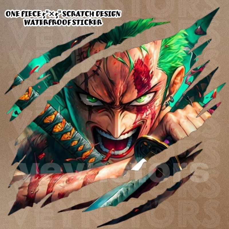 ONE PIECE RORONOA ZORO SCRATCH DESIGN STICKER FOR TUMBLER | Shopee ...