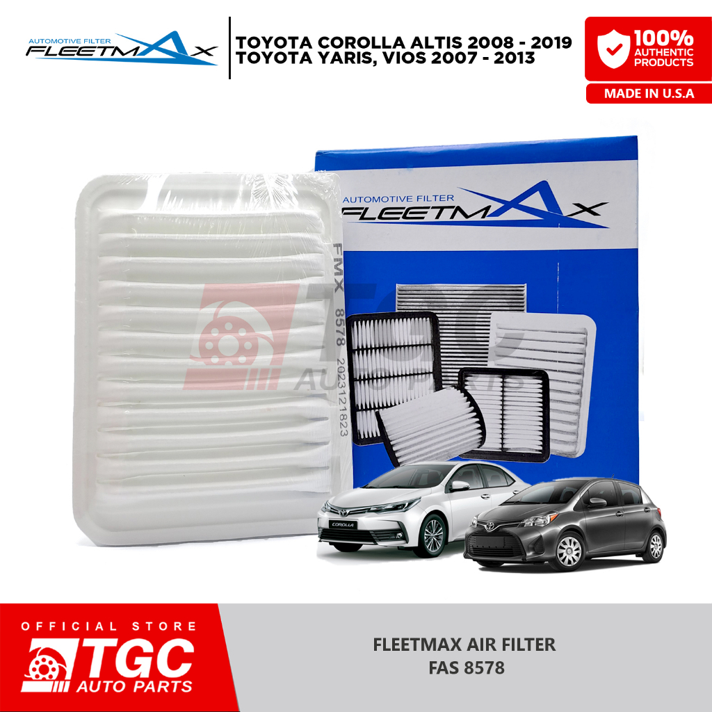 Fleetmax Air Filter For Toyota Corolla Altis 2008 - 2019 Yaris, Vios ...