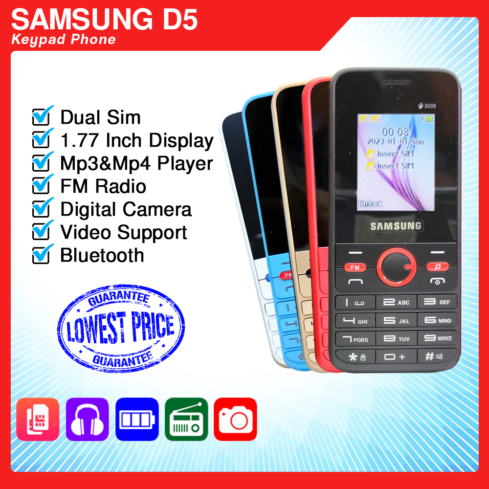 Samsung D5 it5026 Dual Sim Basic Phone Keypad Phone 800mAh | Shopee ...
