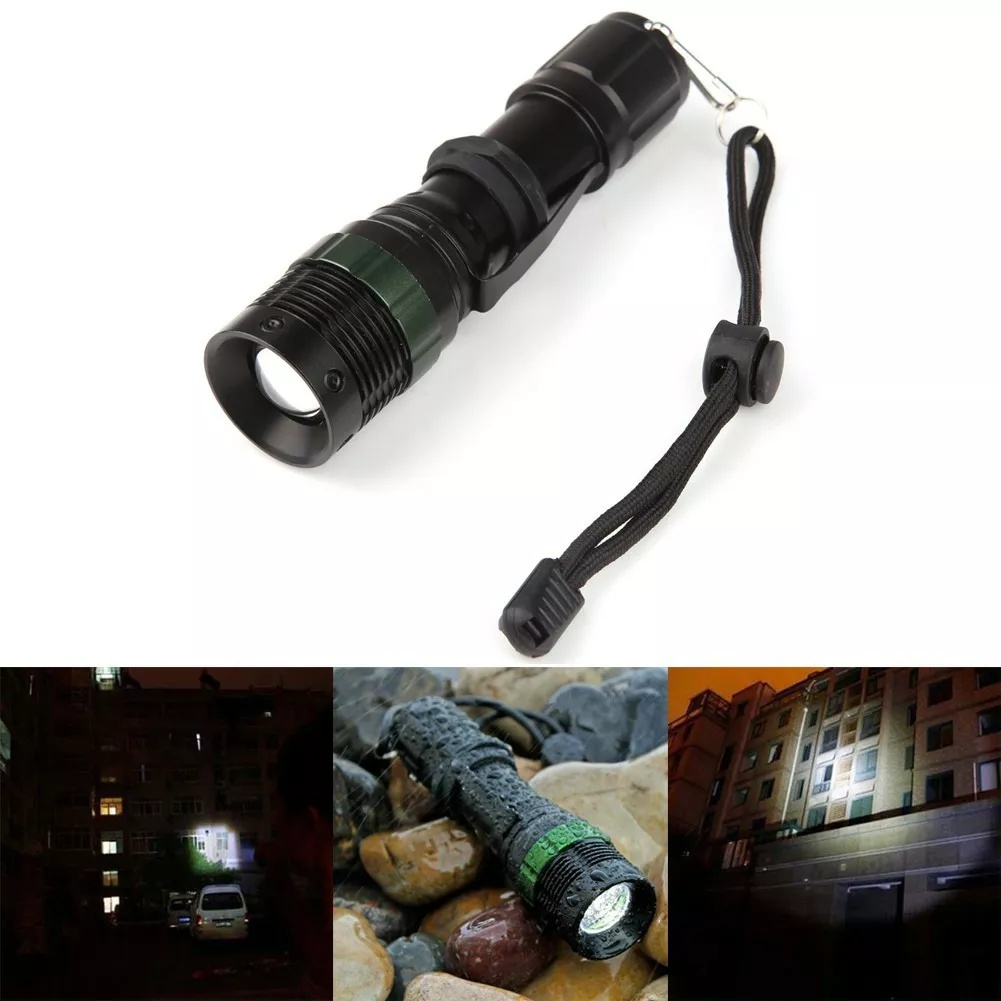 CREE LED Rechargeable Flashlight 8000lumens zoomable Police ...