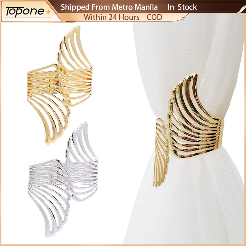 Light Luxury Curtain Clip Wings Pattern Curtain Buckle Gold Silver ...