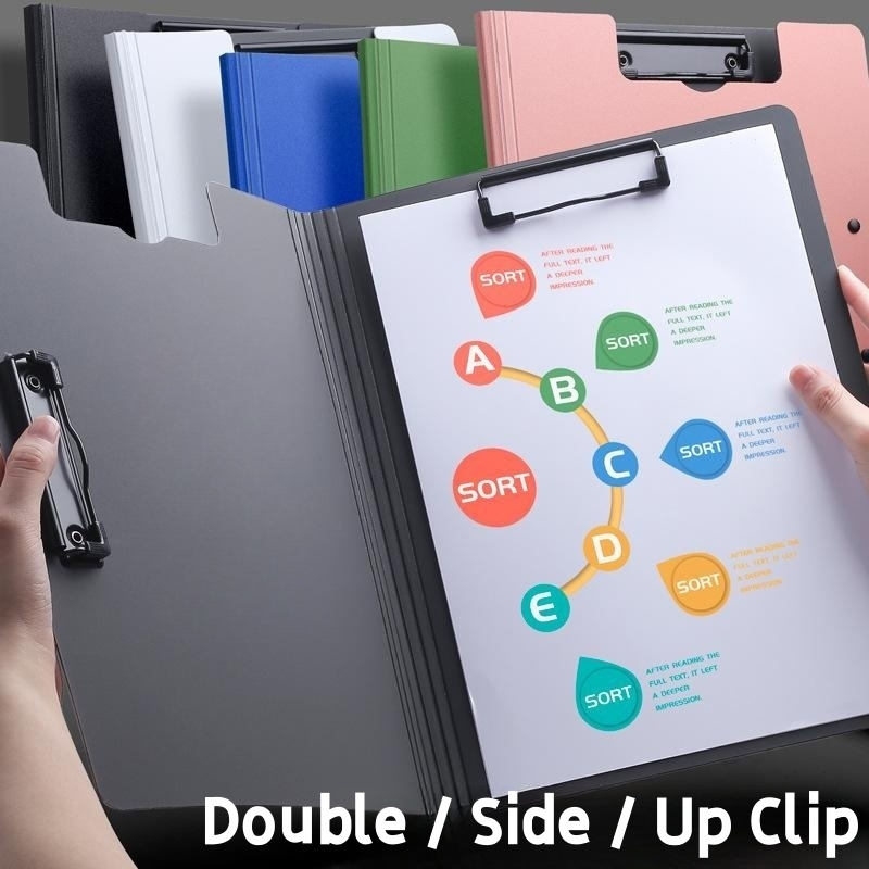 Long Double Clip Clipboard with Clipbord Document Holder File Organizer ...
