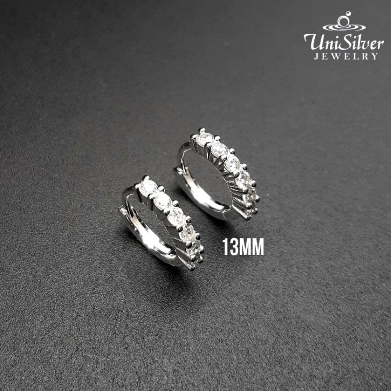 Unisilver 925 Sterling Silver Huggie Hoop Earring (ES304-1001) | Shopee ...