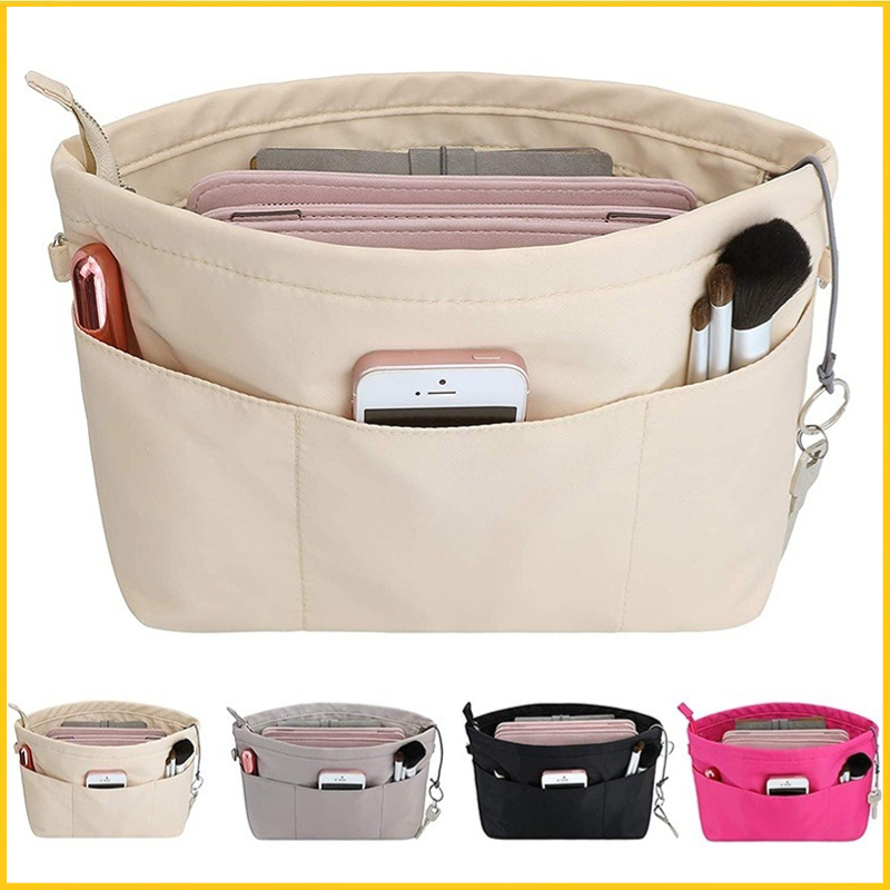 Purse Organizer Insert With Zipped Top For Tote Bag Handbag Shaper 13 ...
