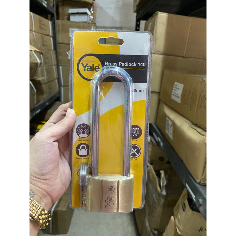 Yale Solid Brass Long Shackle Padlock 60mm V140.60LS120 | Shopee ...