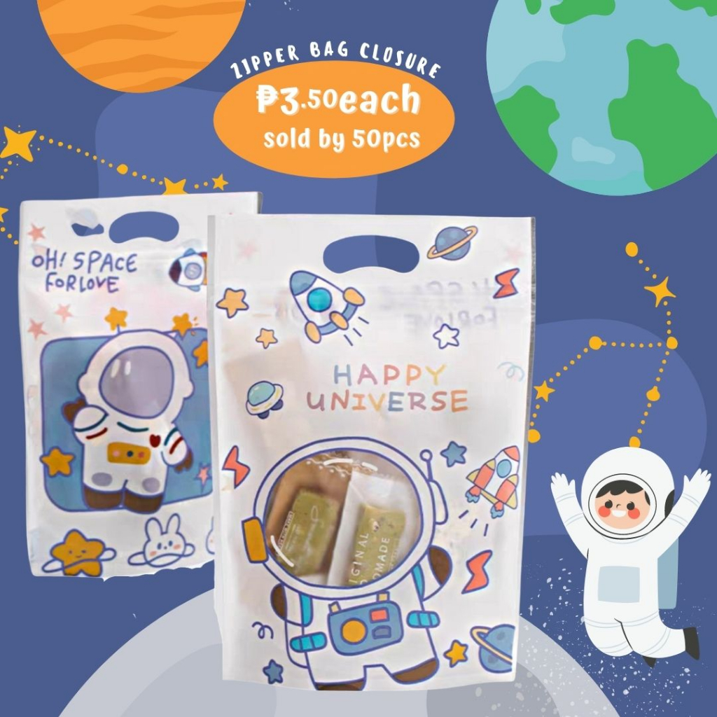 FP1526 (50PCS) Astronaut Spaceman Outer Space Chips Bag Chipsbag Zip ...